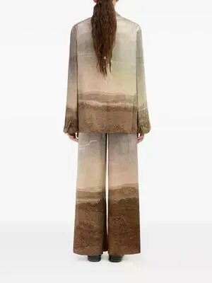 PIERRE-LOUIS MASCIA Landscape-printed Double-breasted Jacket
