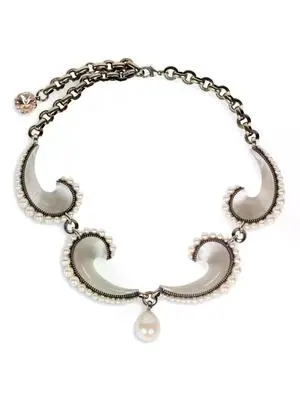 Etro Paisley Embellished Necklace - Silver