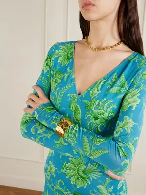 Etro Asymmetrical Printed Maxi Dress