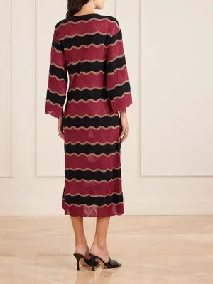 La DoubleJ Striped Cotton-blend Midi Dress