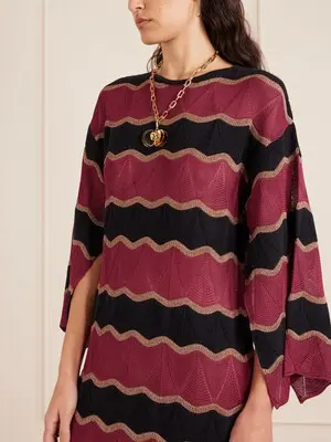 La DoubleJ Striped Cotton-blend Midi Dress