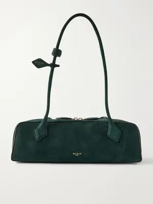 Alaïa Le Teckel Medium Nubuck Shoulder Bag - Green