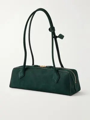 Alaïa Le Teckel Medium Nubuck Shoulder Bag - Green