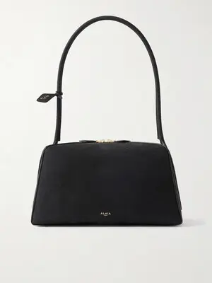 Alaïa Le Bulldog Medium Nubuck Shoulder Bag - Black
