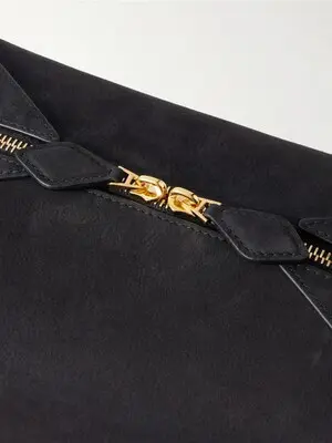 Alaïa Le Bulldog Medium Nubuck Shoulder Bag - Black