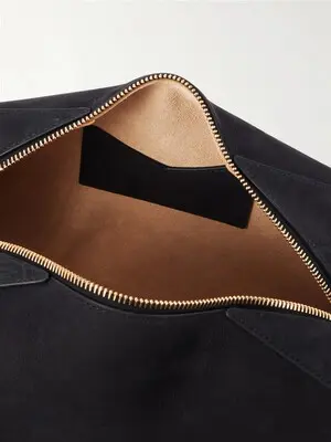 Alaïa Le Bulldog Medium Nubuck Shoulder Bag - Black