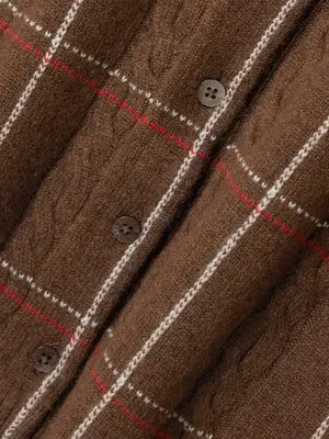 Guest In Residence Checked Cashmere Cardigan
