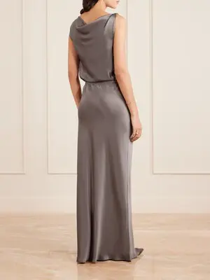 LESET Barb Satin Maxi Skirt