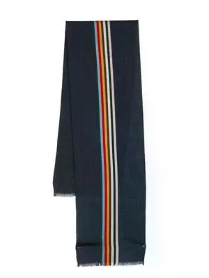 Paul Smith Logo-stripe Scarf Blue