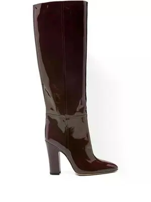 Paris Texas 105mm Pointed Block Heel Boots - Red