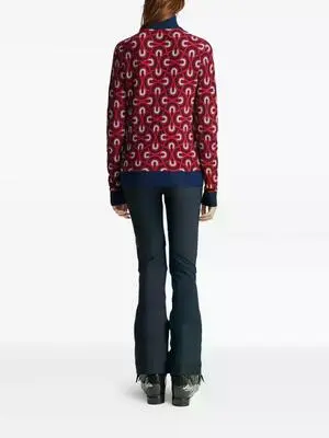 Fusalp Half-zip Jacquard Pattern Sweater - Red