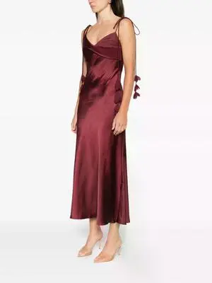 SELF-PORTRAIT Midi Dress With Tie Straps - Red