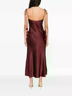 SELF-PORTRAIT Midi Dress With Tie Straps - Red