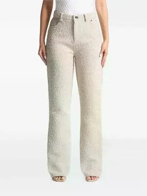 Manière De Voir Maniere De Voir Sara Bouclé Straight-leg Jeans - Neutrals