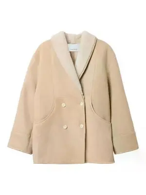 HOUSE OF DAGMAR Shearling Double-breasted Jacket - Neutrals