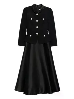 SELF-PORTRAIT Embellished Midi Dress - Black