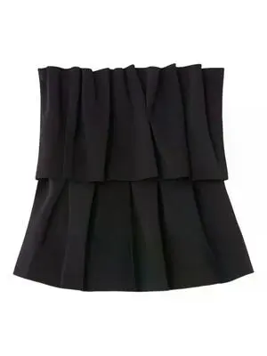 HOUSE OF DAGMAR Ruffled Strapless Top - Black
