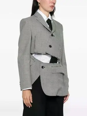 Comme Des Garçons Houndstooth Cut-out Jacket