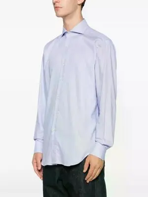 DELL'OGLIO Buttoned Long-sleeve Shirt - Blue