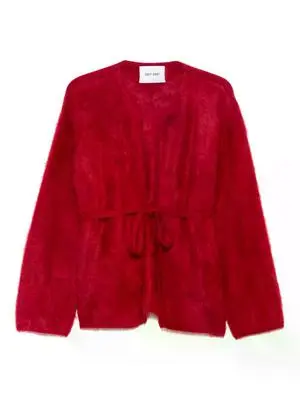 Soft Goat Brushed Cardigan - Red