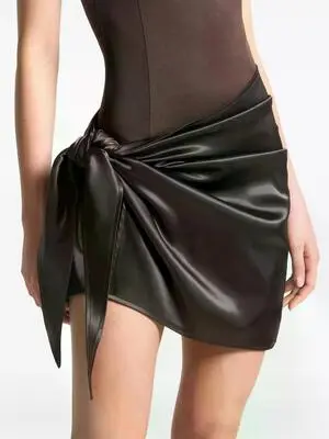 Manière De Voir Satin Panelled Wrap Bodycon Mini Dress