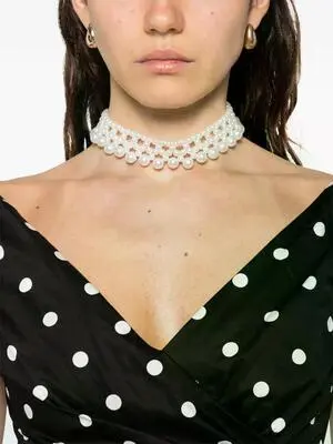 SELF-PORTRAIT Polka Dot V-neck Mini Dress