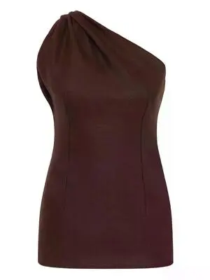 Faithfull The Brand Agua One-shoulder Top - Brown