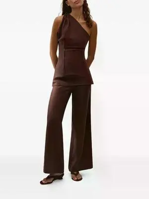 Faithfull The Brand Agua One-shoulder Top - Brown