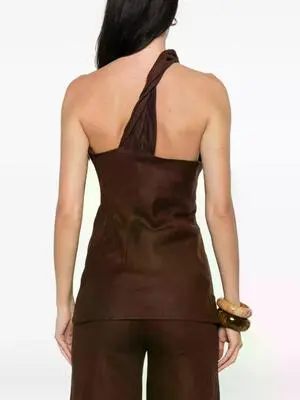 Faithfull The Brand Agua One-shoulder Top - Brown