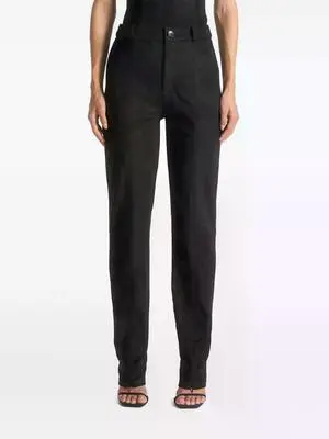Manière De Voir Maniere De Voir Faux Suede Straight-leg Trousers With Split Hem