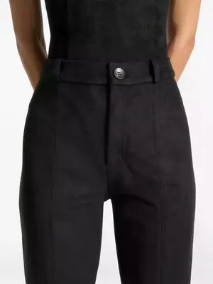 Manière De Voir Maniere De Voir Faux Suede Straight-leg Trousers With Split Hem