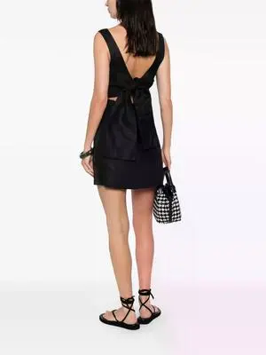 Faithfull The Brand Sofia Boat-neck Mini Dress - Black