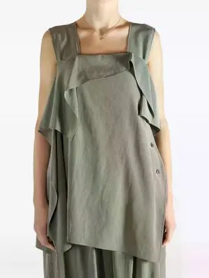 Y’s Sleeveless Ruffled Square-neck Top