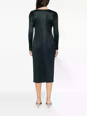 Issey Miyake Pleated Midi Dress - Grey