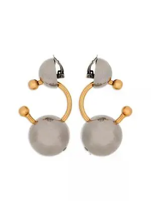Balmain Sphere-detail Hoop Earrings - Silver
