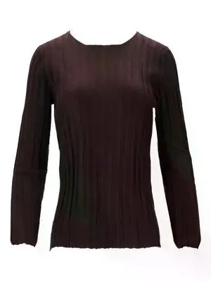 LA ROSE Ribbed Round-neck Long-sleeve Top