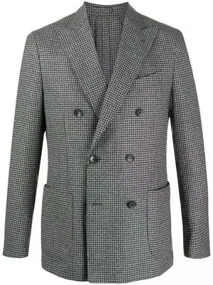 DELL'OGLIO Houndstooth Check Blazer