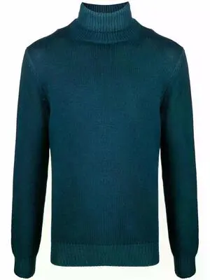 DELL'OGLIO Merino-silk-cashmere Blend Roll Neck Jumper - Blue