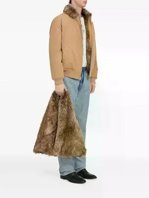 MAISON MARGIELA Reversible Cotton Bomber Jacket With Faux Fur Trim