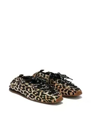 GANNI Leopard-print Ballet Flats - Brown