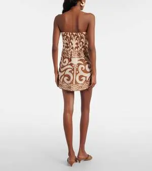 Johanna Ortiz Printed Linen Minidress