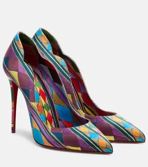 CHRISTIAN LOUBOUTIN Hot Chick Satin Pumps - Multicoloured