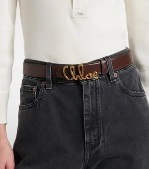 Chloé Iconic Embellished Leather Belt - Brown