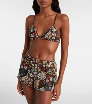 Khaite Talita Floral Silk Bra Top