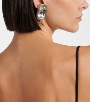 Givenchy Sculptural Crystal Embellished Earrings - Silver