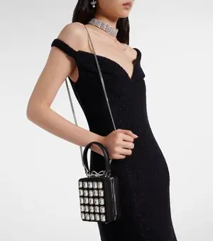 SELF-PORTRAIT Micro Crystal-embellished Box Bag