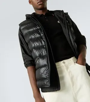 Moncler Permanent Cotton Jersey Polo Shirt - Black