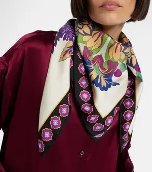 La DoubleJ Printed Silk Twill Scarf