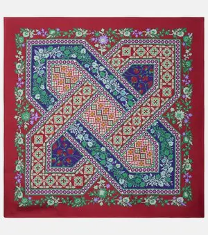 La DoubleJ Printed Silk Twill Scarf - Multicoloured