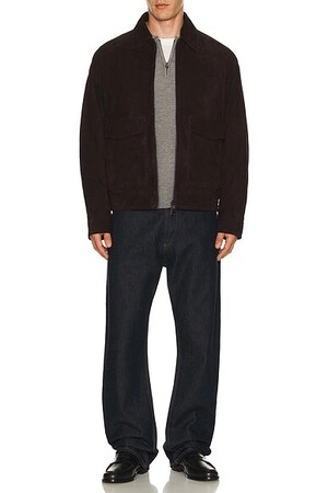Theory Reece Suede Aviator Bomber Jacket